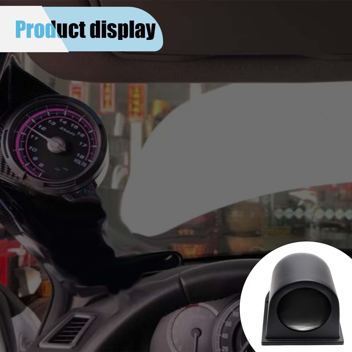Snapklik.com : Universal Black 2" 52mm Single Hole Gauge Dashboard Pod ...