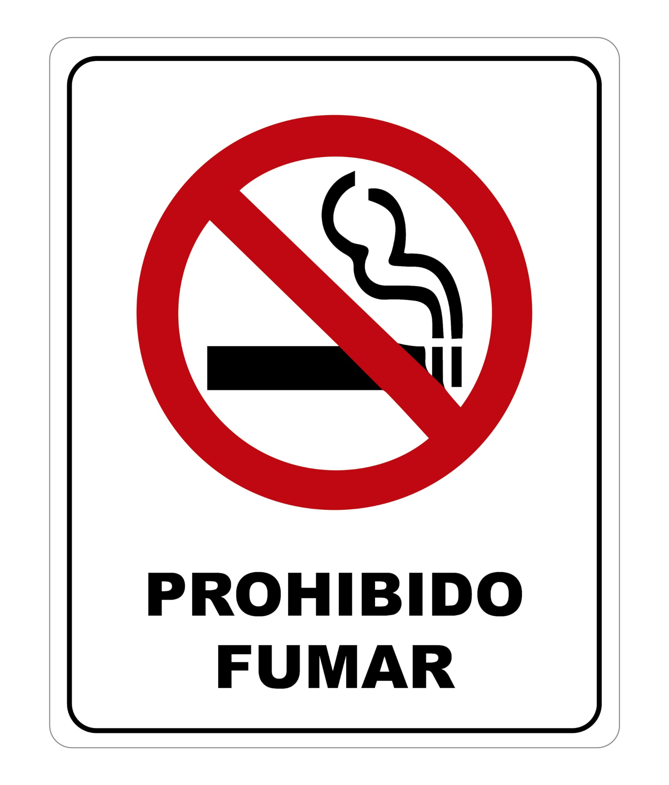Genérico Monsterprint Señalamiento Letrero Prohibido Fumar, 20x25 cm ...