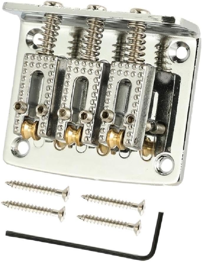 Guitar Bridge Zinc Alloy 3-String Fixed Hardtail Guitar Bridge With 4 ...