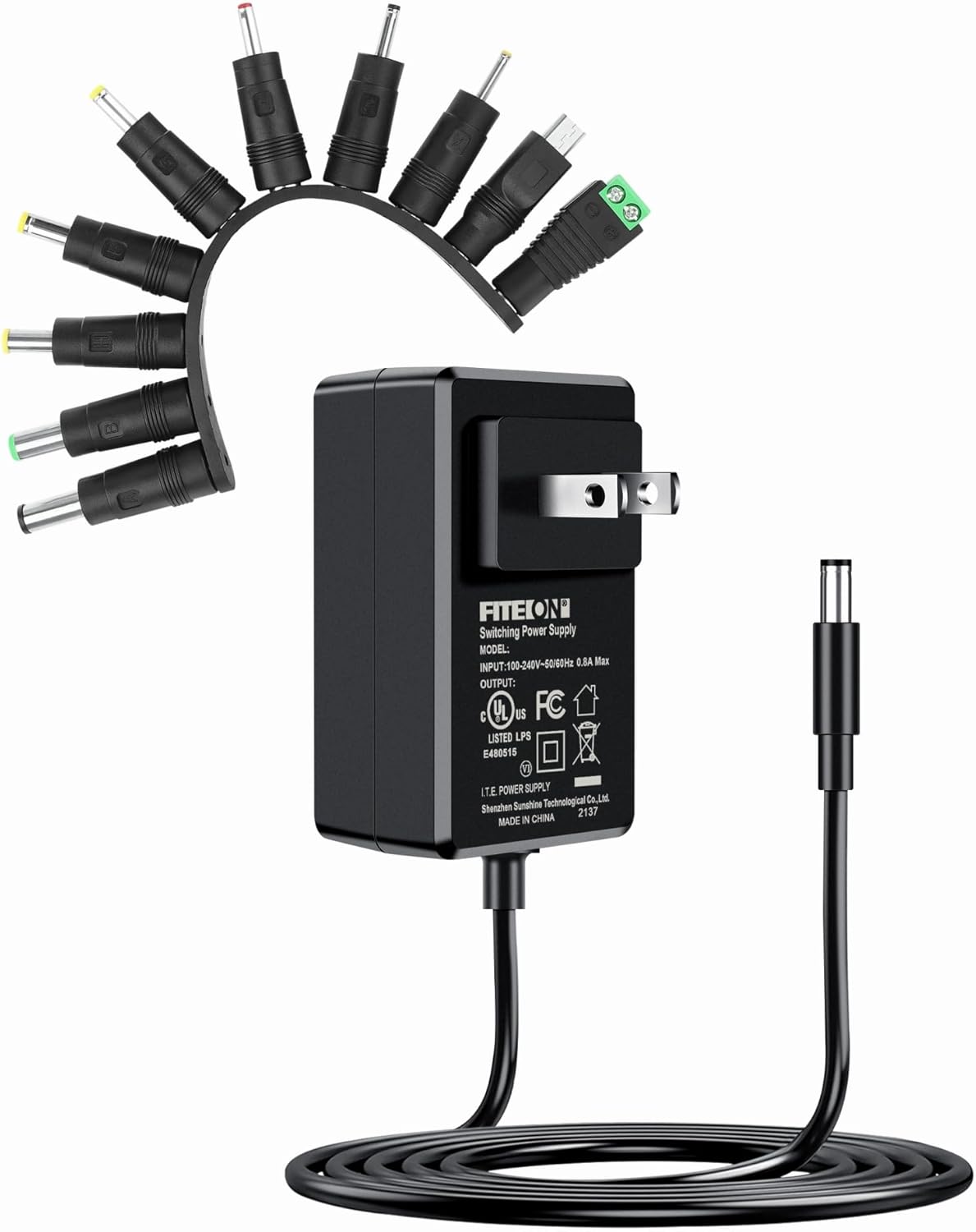 Amazon.com: 12V 2A AC Adapter Charger with 10 Tips, Regulated 12 Volts ...