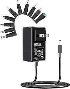 Amazon.com: DC 12V 1A Power Supply 1000mA 12W AC/DC Adapter, 100~240V ...