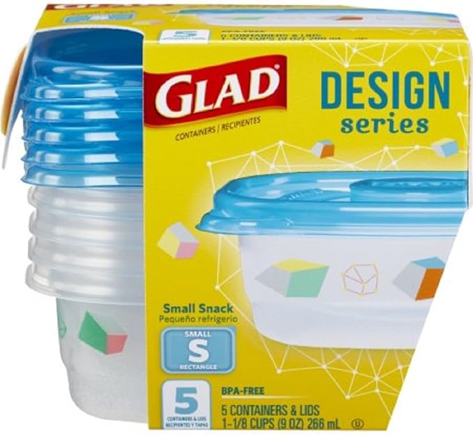 Amazon.com: GladWare Design Series Food Storage Containers 9 Oz, 5 Ct ...
