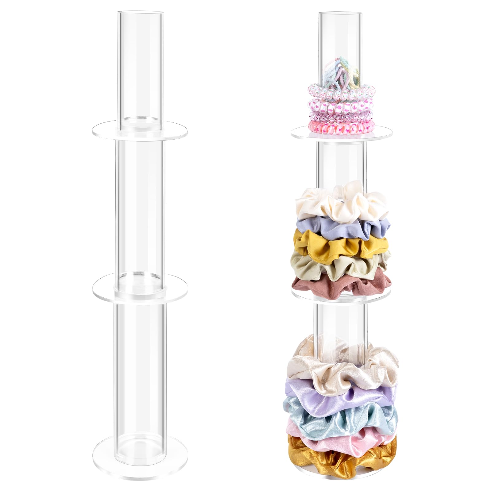 Amazon.com : OAOLEER 3-Tiers Acrylic Scrunchie Holder Stand, Clear Hair ...