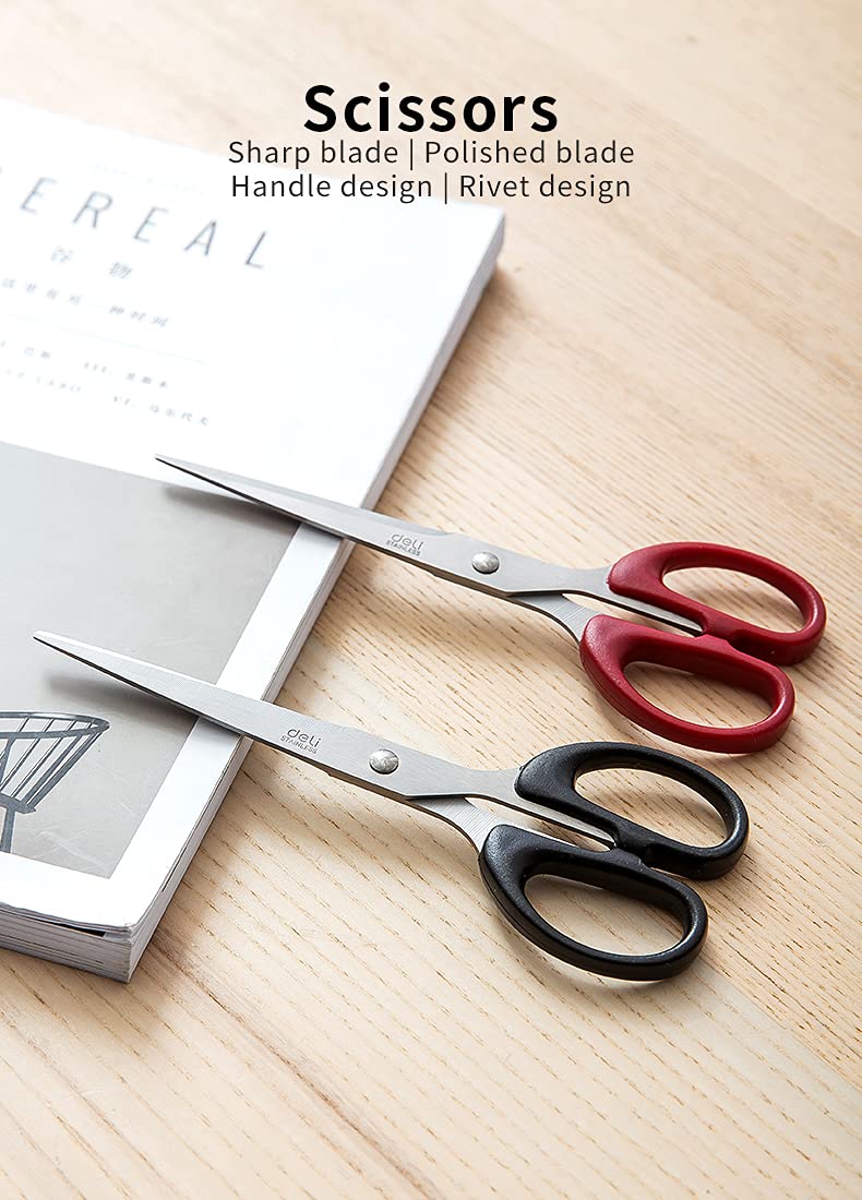 Deli W6009 Stainless Steel Sharp Multipurpose Scissors,180mm, Cutting ...