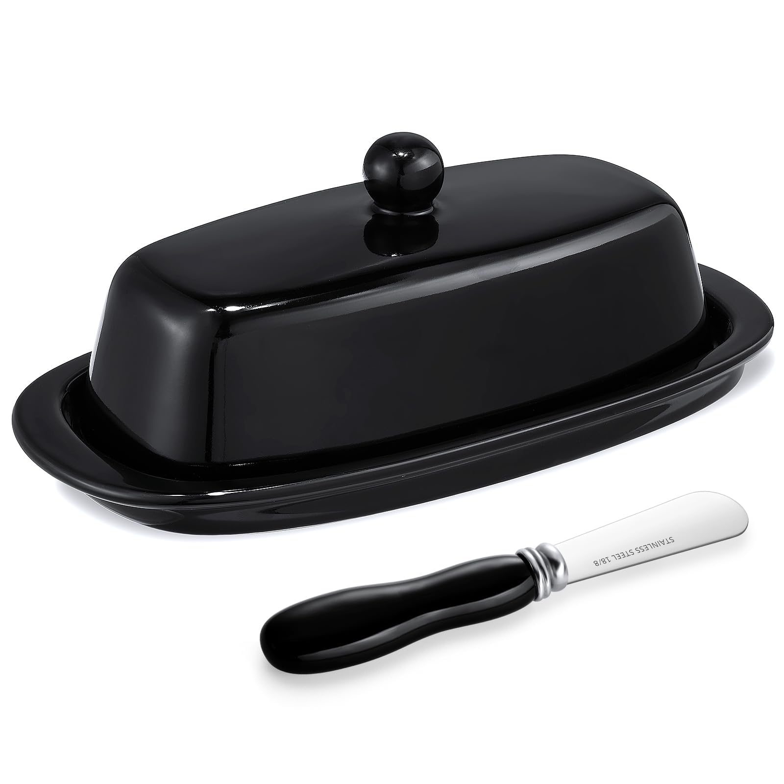 Amazon.com | Yedio Ceramic Butter Dish with Lid and Knife for ...