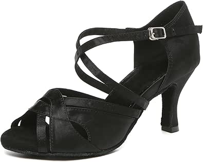 ZYXWVU Women Latin Dance Shoes Open Toe Salsa Ballroom Latin Dancing ...