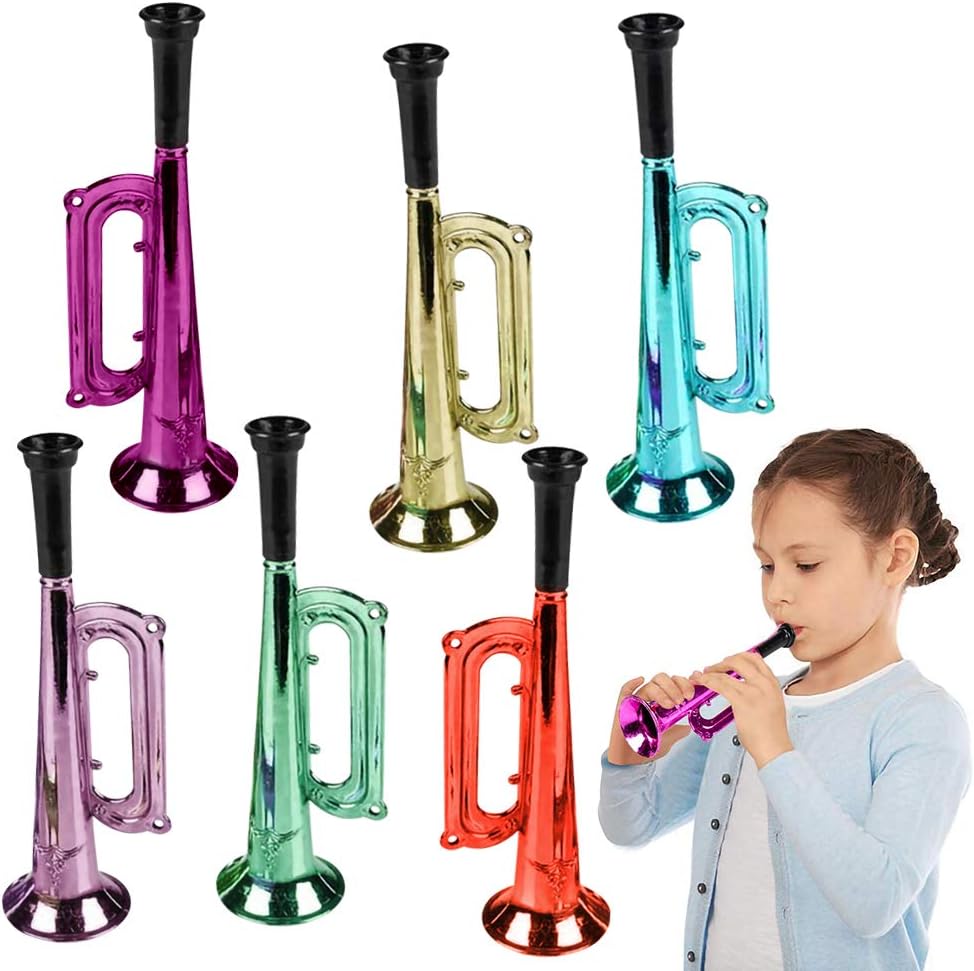 Amazon.com: ArtCreativity 7 Inch Metallic Trumpets, Set of 12, Fun ...