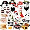 HOWAF 30 Pirate Photo Booth Props - Photo Props, Flag, Eye Patch, Sword ...