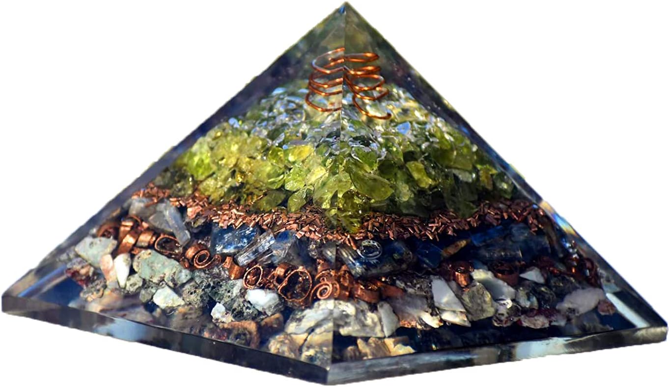 Orgone Pyramid – Larimar, Blue Kyanite, Green Peridot Orgonite Pyramids ...