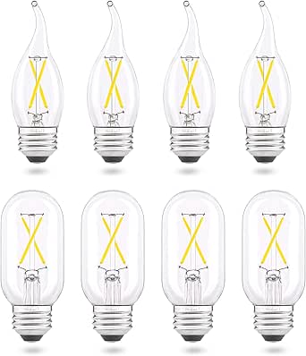 AIELIT 4-Pack 2W T14/T45 E26 LED Bulb/CA10 E26 LED Light Bulb Bundle ...