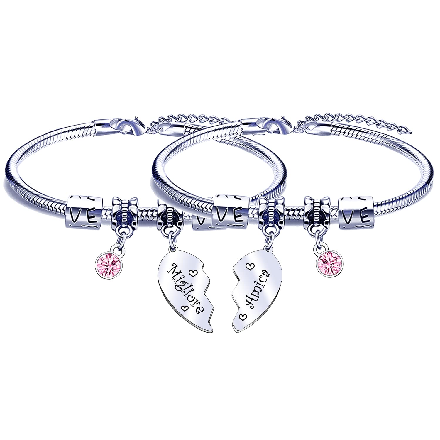 POIUYTRE 2 Braccialetti Con Ciondoli, Regolabili, Regalo dell'amicizia ...