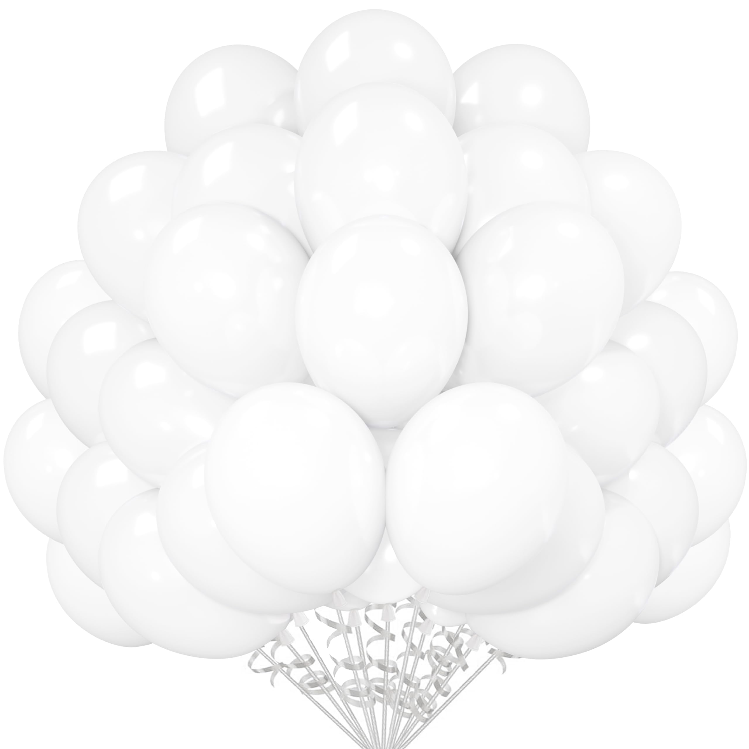 Amazon.com: CYTTOKL White Latex Balloons 12 inch 200 Pack Matte Helium ...