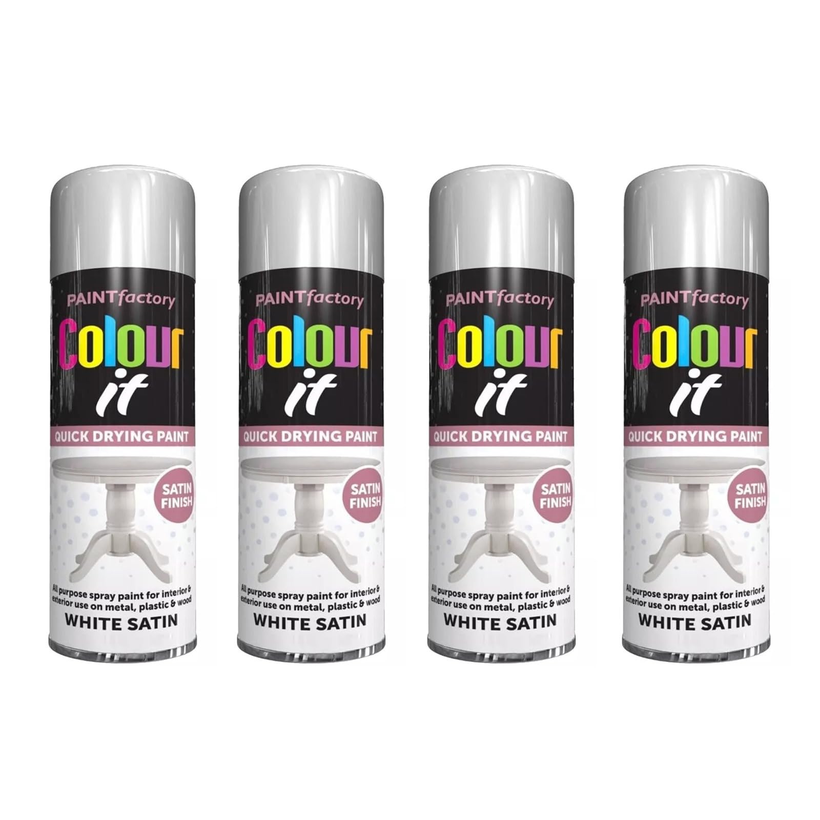 PNJB All Purpose White Satin Finish Spray Paint, Quick Drying, All ...