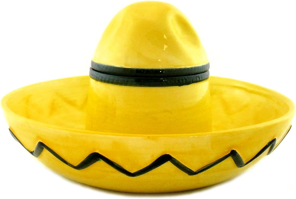 Amazon.com | Mexican Sombrero Hat Ceramic Chip and Dip Bowl: Chip & Dip ...