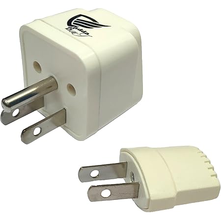 Hi-PLASST (2PCS) 2-Prong Universal Flat Blade Plug Adapter (Type A) US ...