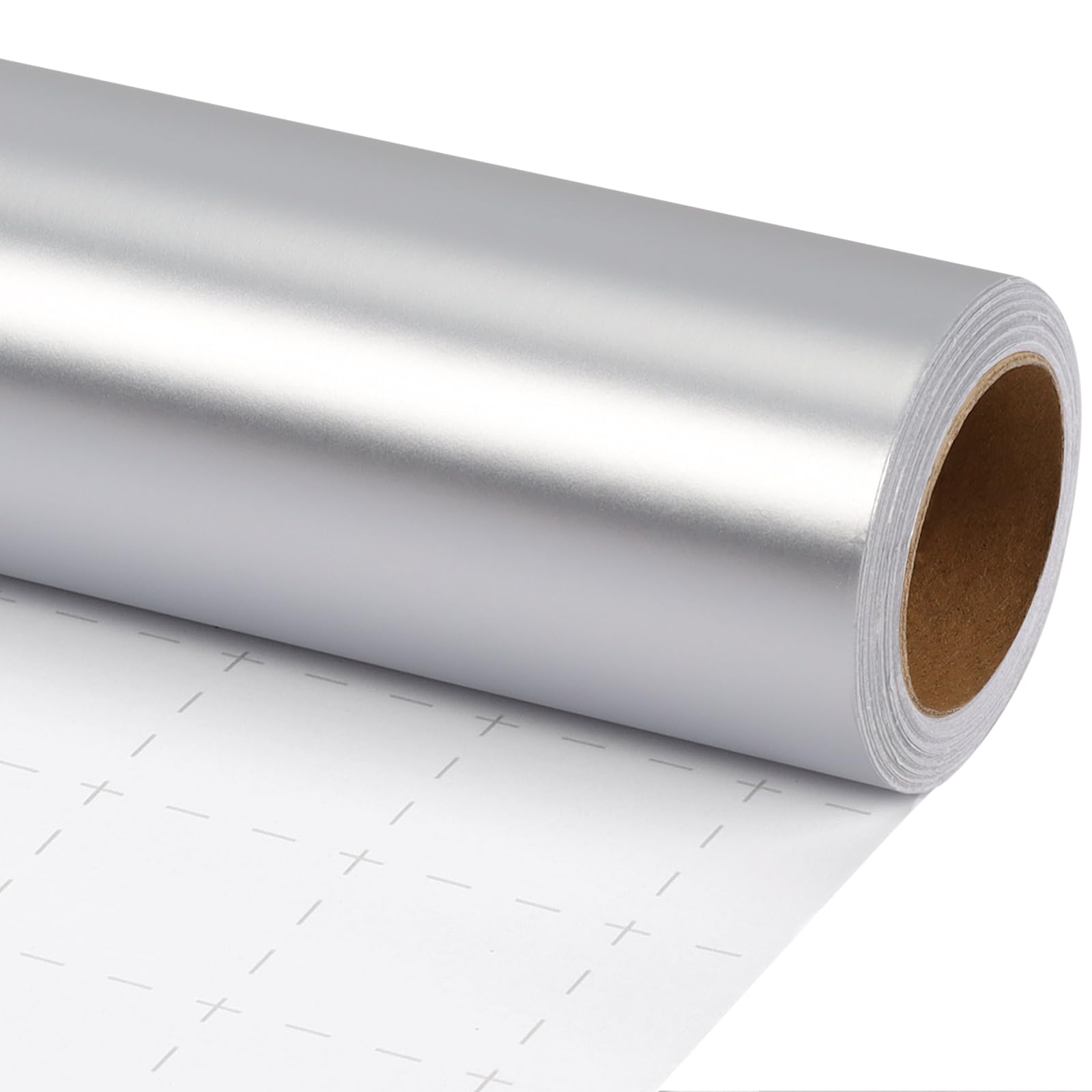 LaRibbons Silver Wrapping Paper, Solid Color Matte Metal Gift Paper ...