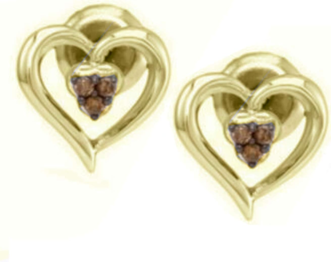 Amazon.com: Brandy Diamond 18K Yellow Gold Silver Chocolate Brown ...