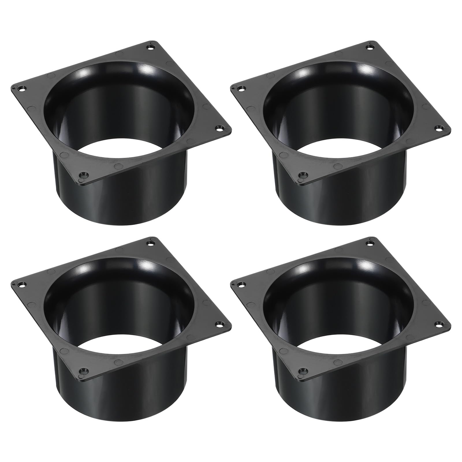 PATIKIL 4" Duct Connector Flange, 4 Pack Dryer Vent Wall Plate Square ...
