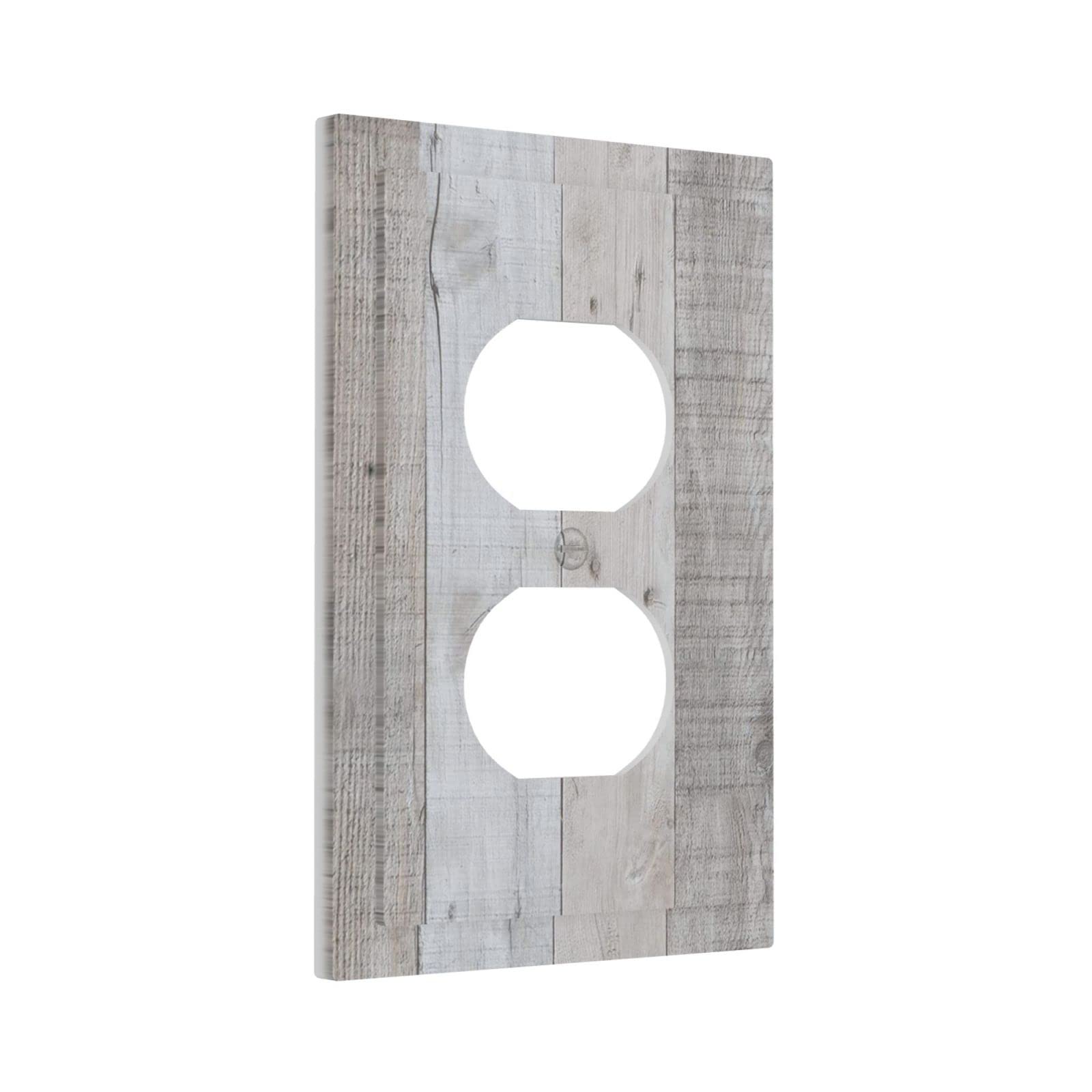 Distressed Natural White Brown Grey Wood Grain Plank 1 Gang Device ...