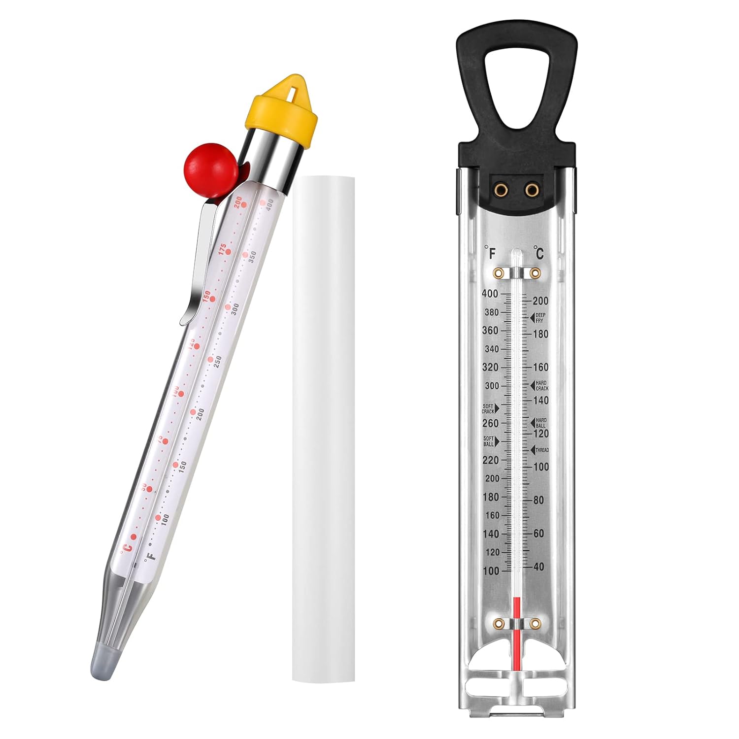 Amazon.com: 2 Pcs Candy Thermometer with Pot Clip, Stainless Steel ...