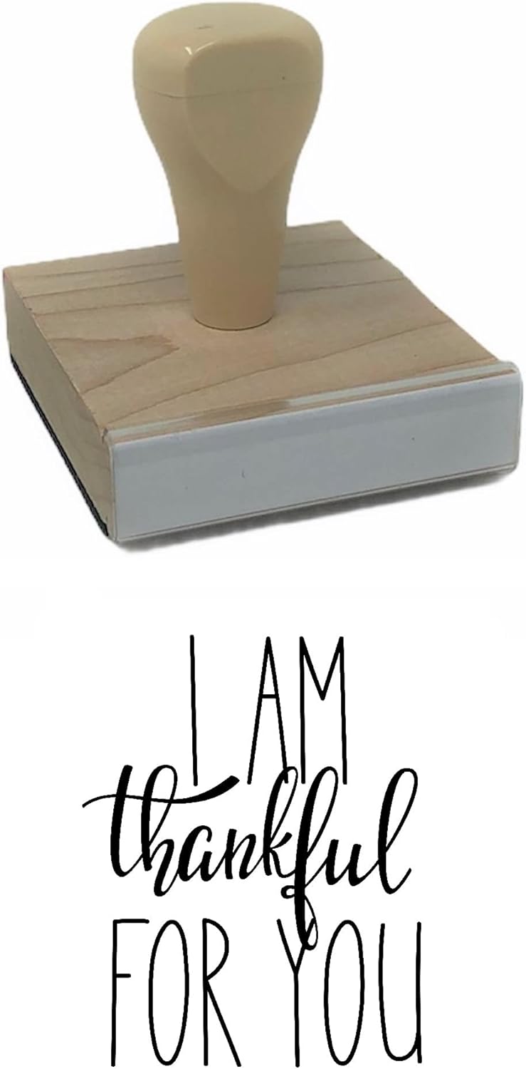 Amazon.com: Infusion I Am Thankful for You Rubber Stamp, 2 X 2'' Wood ...