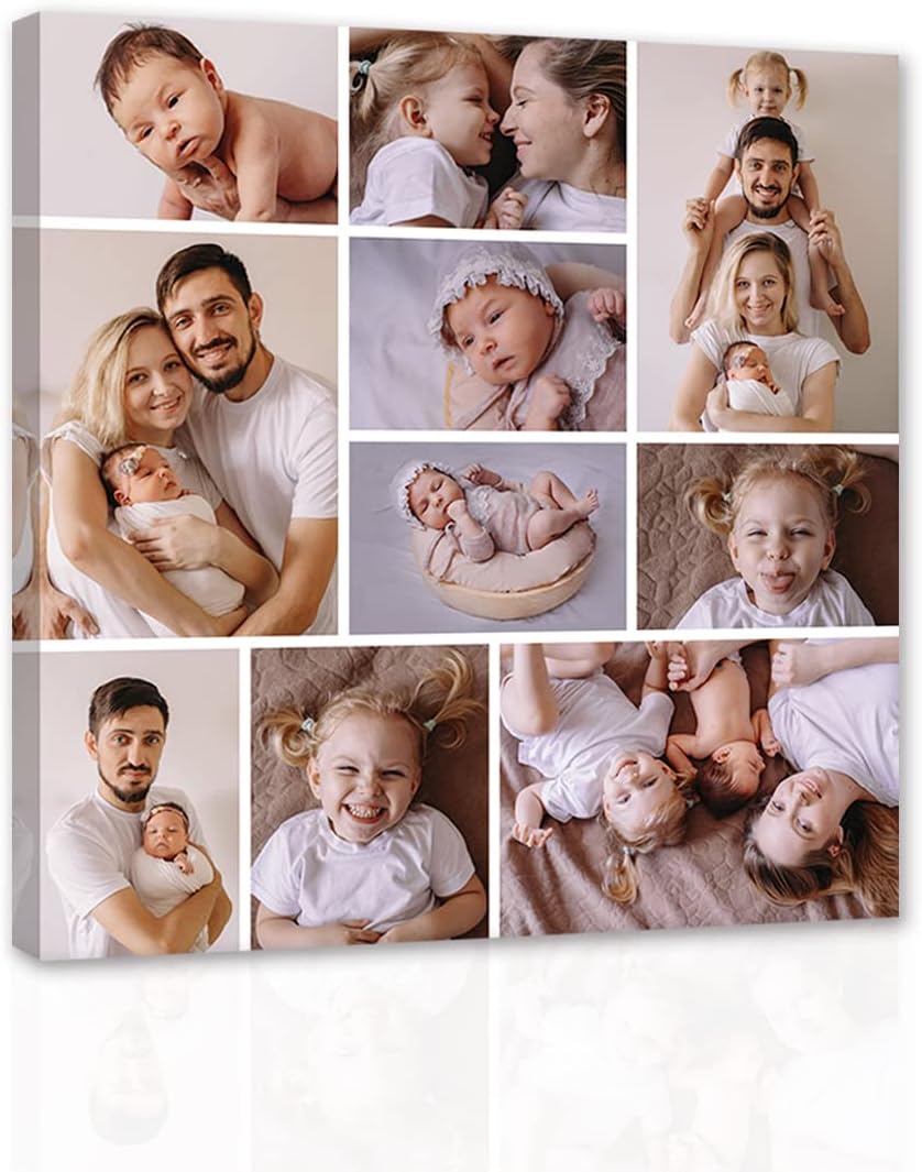 Amazon.com: CCWACPP Personalized Collage Photo Print Custom Canvas ...