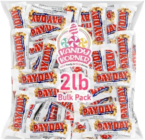 Amazon.com : PayDay Snack Size Candy Bars 11.6oz Bag (approx 16 pcs ...