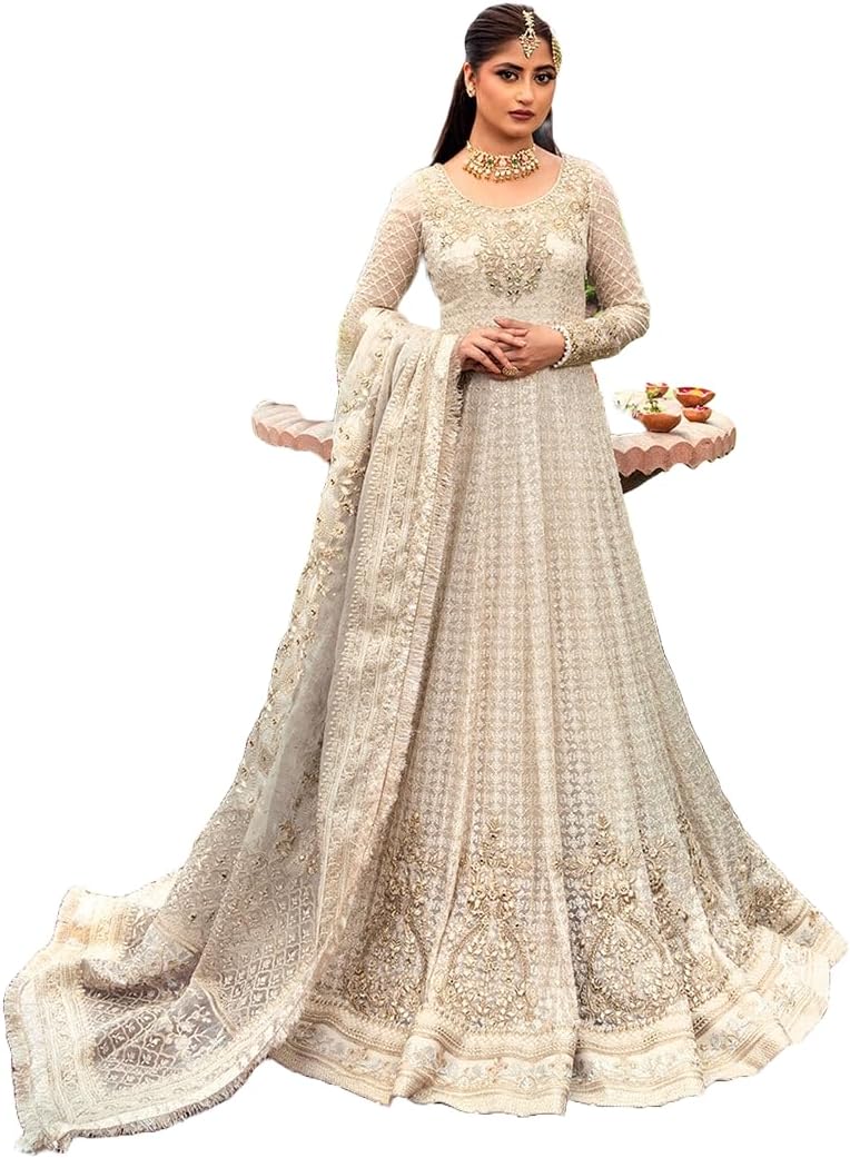Amazon.com: Pakistani Indian Bollywood Wedding Party Wear Long Anarkali ...
