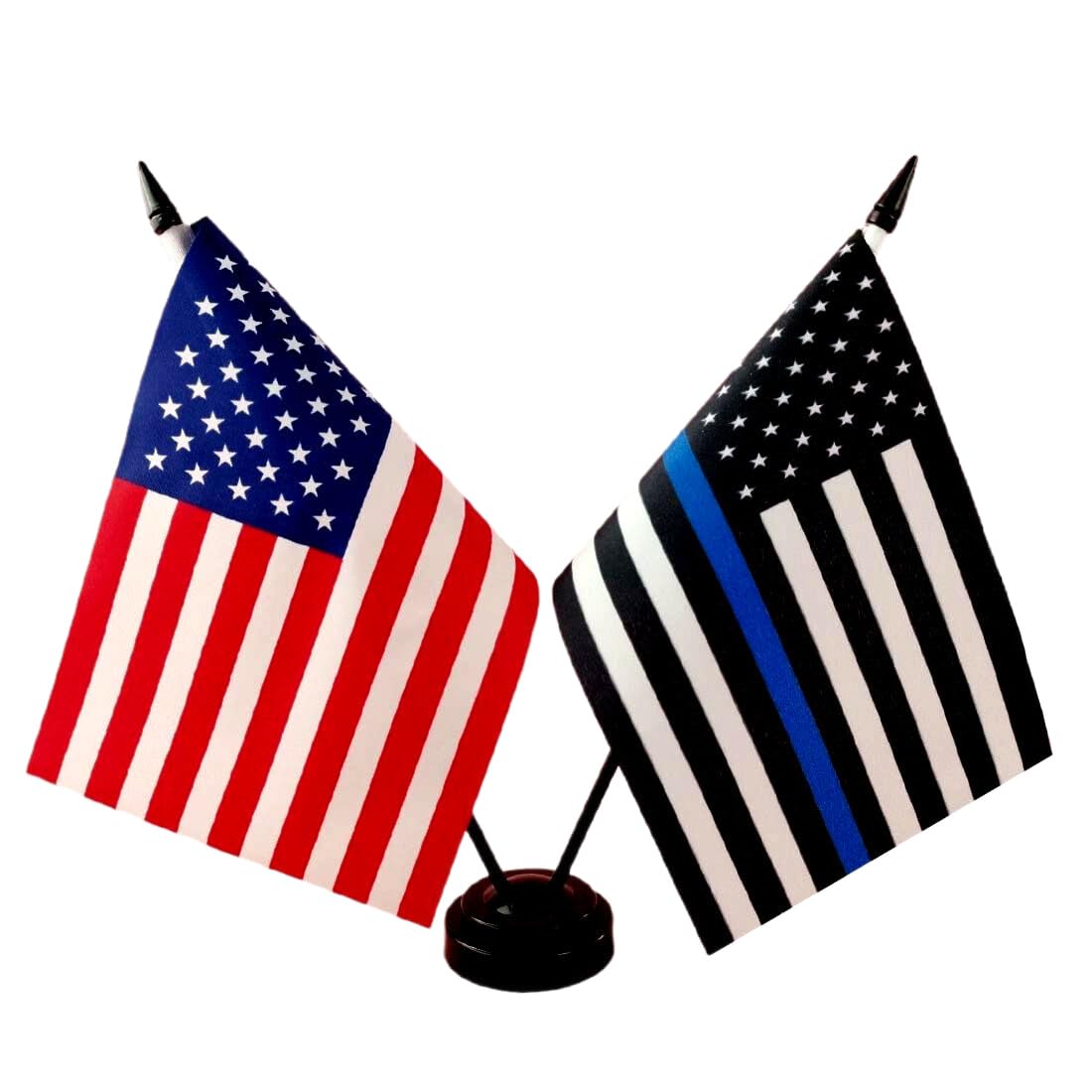 Amazon.com : Thin Blue Line and America Twin Desk Flag, US Thin Blue ...