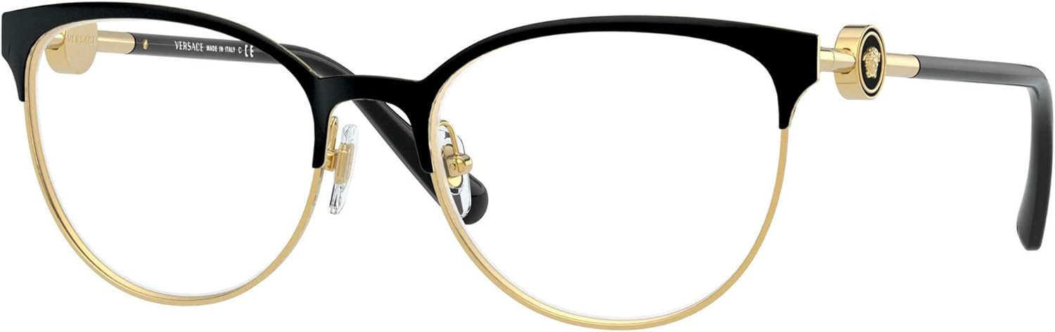 Amazon.com: Versace ENAMEL MEDUSA VE 1271 Negro 54/18/140 Mujeres Marco ...