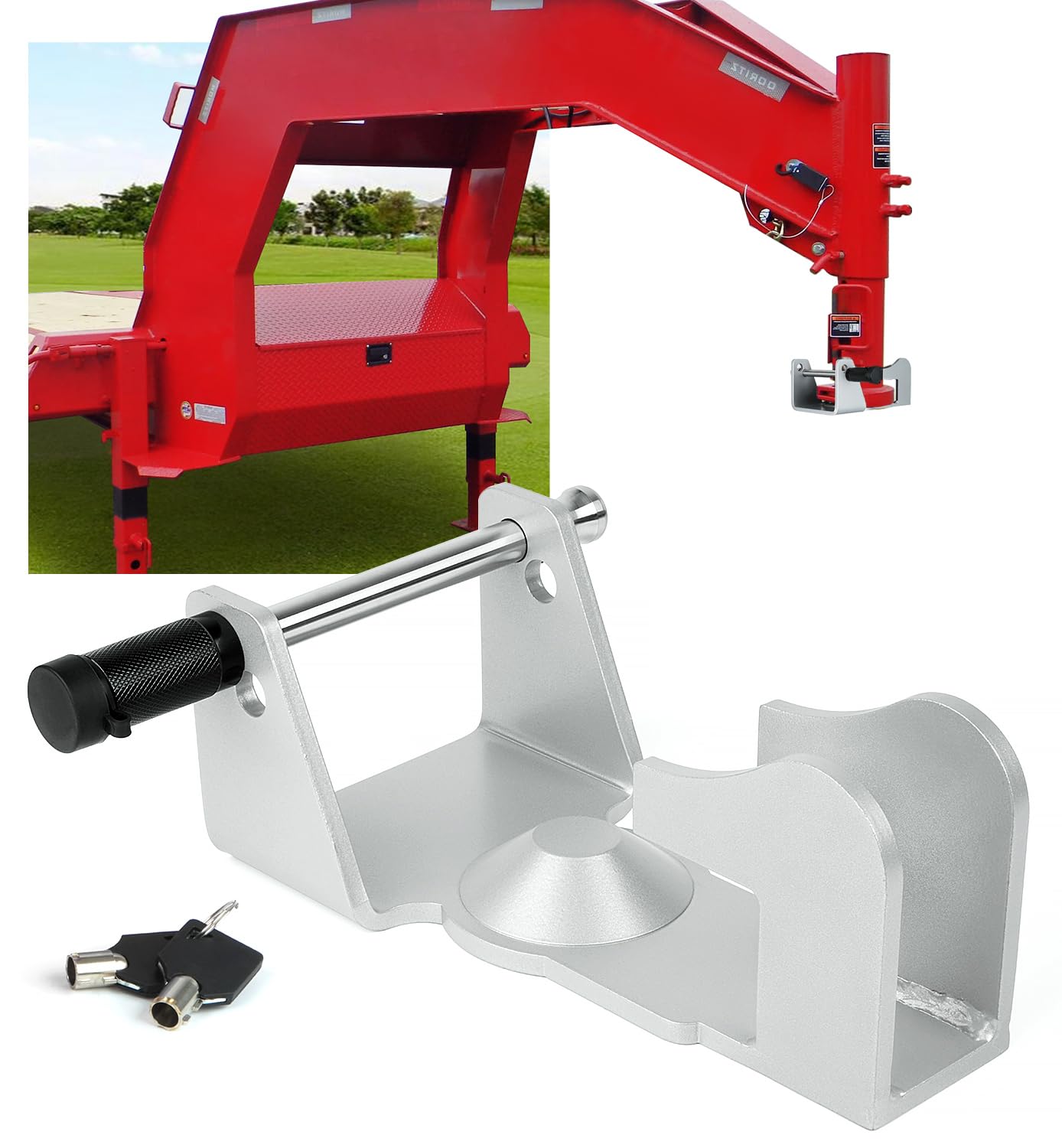 Snapklik.com : Aupar Heavy-Duty Gooseneck Trailer Lock