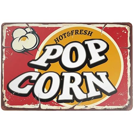 Amazon.com: Swono Hot and Fresh Popcorn Tin Signs,Retro Popcorn Sign ...