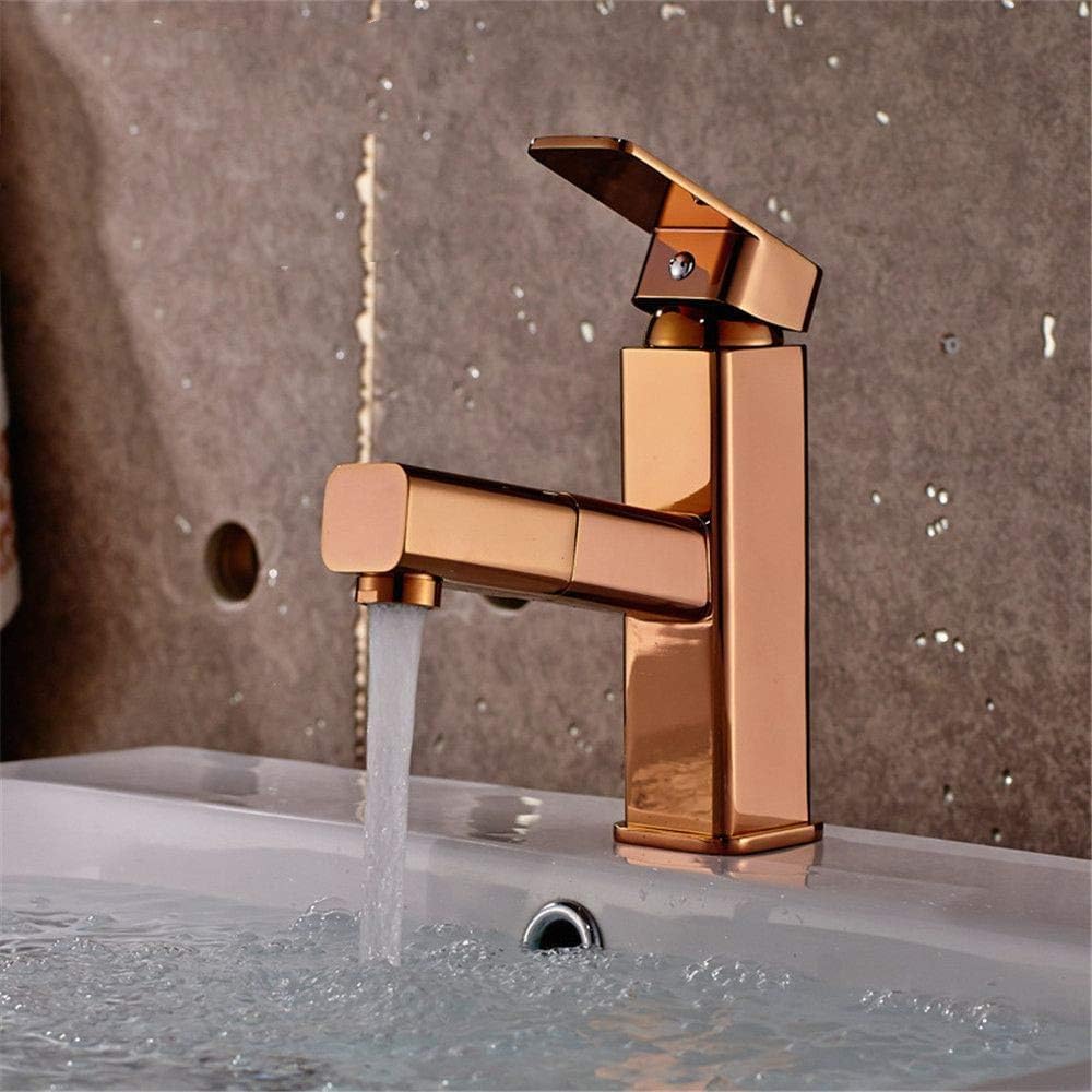 Copper Basin Faucet Bathroom Sink Faucet Cold and Hot Water Mixer with ...