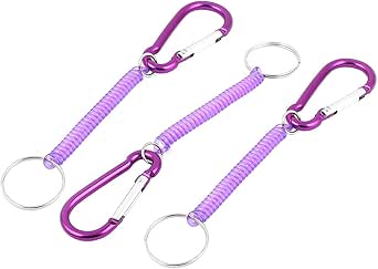 Amazon.com: uxcell Plastic Spiral Spring Coiled Coil Cord Keychain Key ...