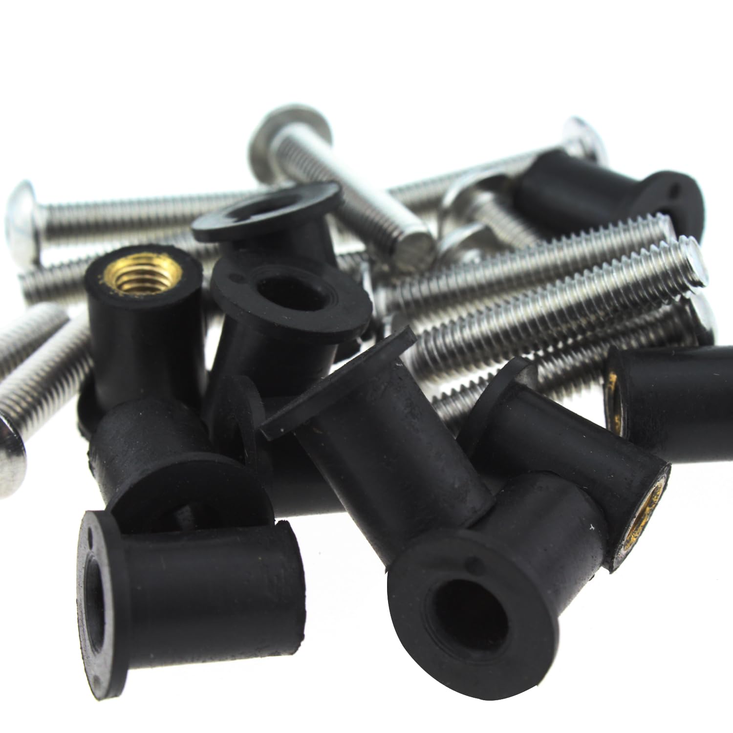 Rivet Nuts 6pc M4 Rubber Well Nuts - Brass Windshield Bolts For ...