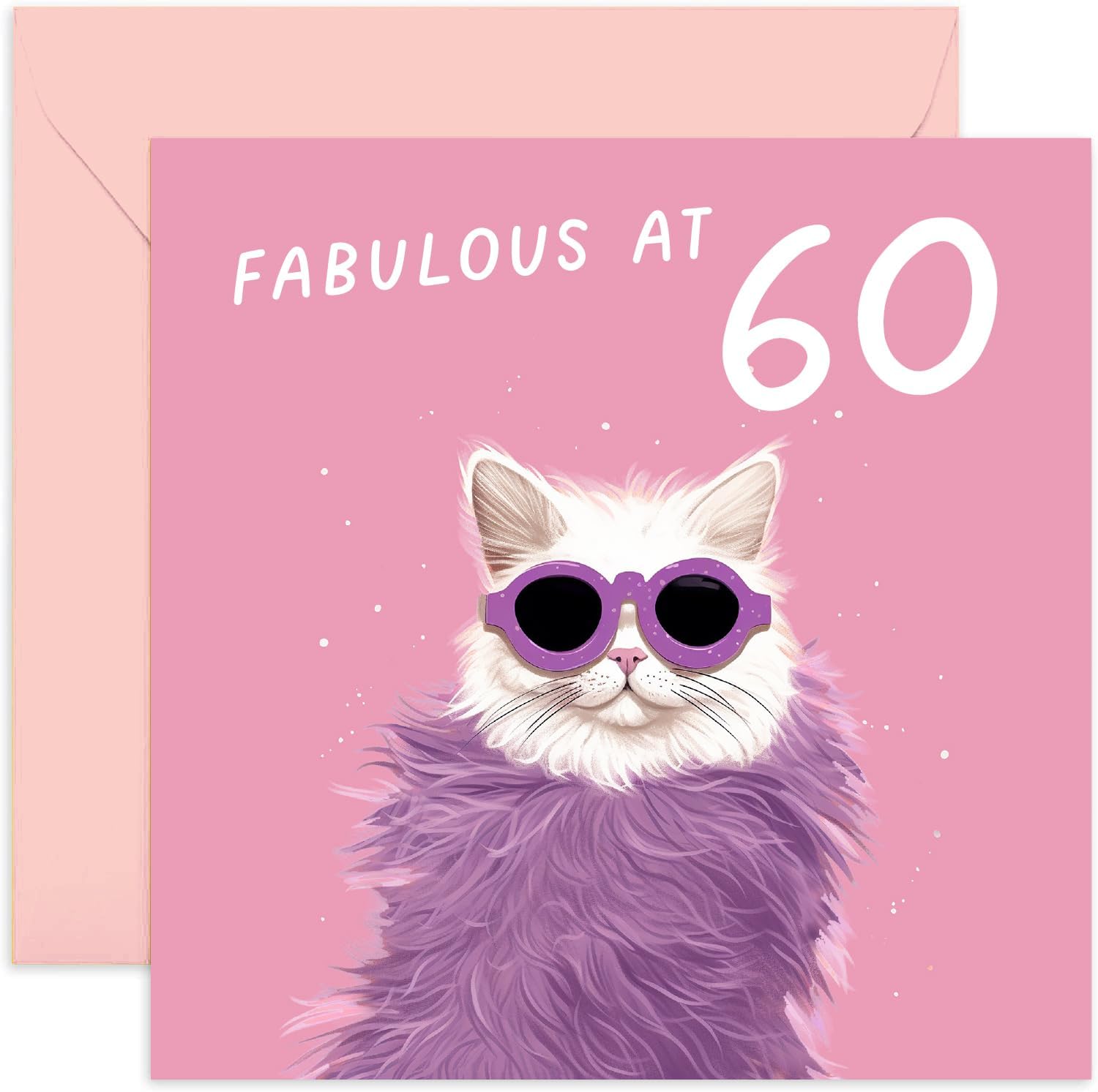 Old English Co. Funny Cat 60th Birthday Card for Her - 'Fabulous at 60 ...