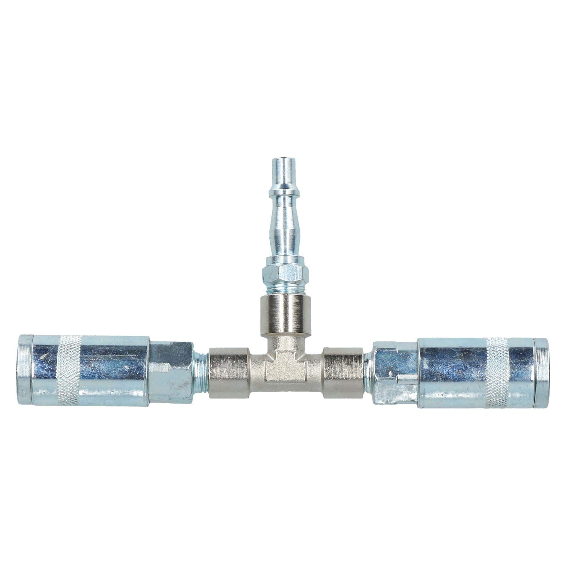 Airline T Piece 3 Way Quick Release Fittings for Compressor Air Hose 1/ ...
