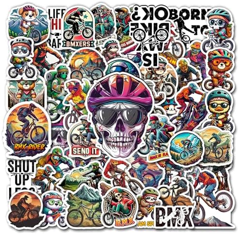 Amazon.com: BIGZORO Pack 50 PCS Bike Stickers Waterproof Vinyl Decal ...
