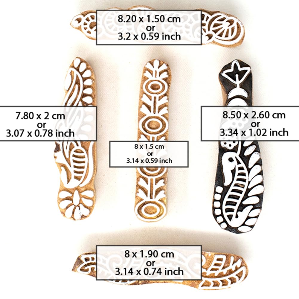 Snapklik.com : Handcarved Border Pattern Wooden Stamp Blocks For ...