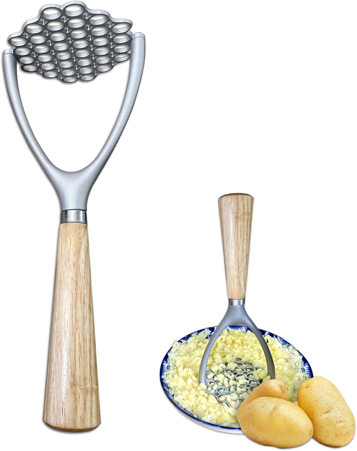 Amazon.com: Stainless Steel Potato Masher, 36 Holes potato masher ...