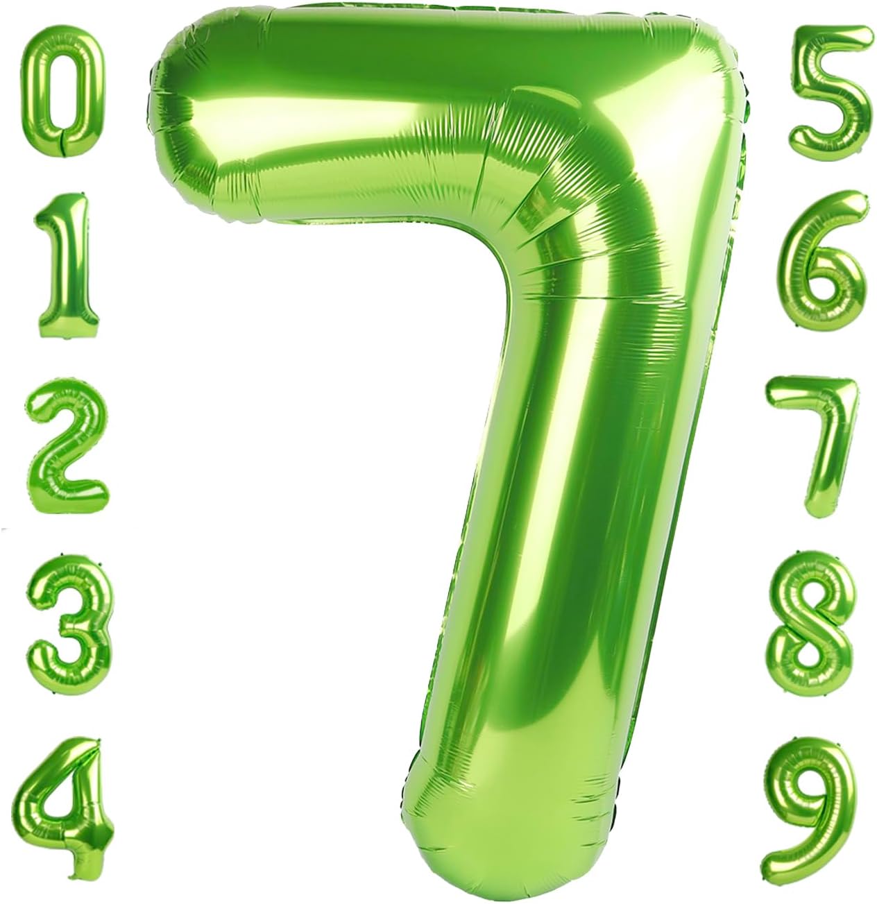 Amazon.com: Number Balloon 40 Inch Number 7 Jumbo Light Green Seven ...