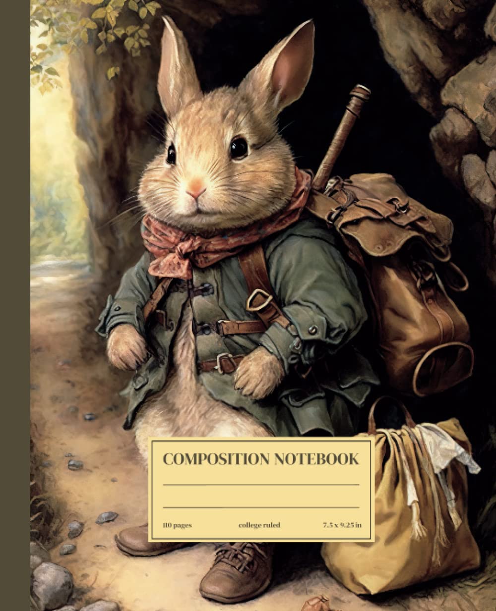 Composition Notebook: Cute Bunny Illustration, College Ruled Notebook ...
