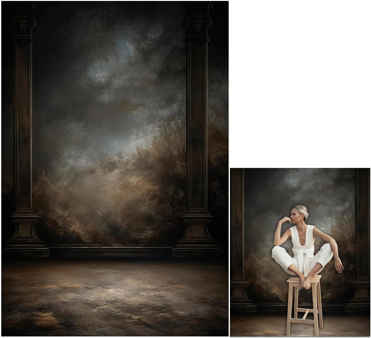 Amazon.com : 6x9ft Dark Vintage Photography Backdrops Portrait Photo ...