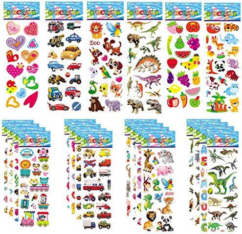 30 Sheets Puffy Stickers for Kids Children 3D Stickers for Party Bag ...