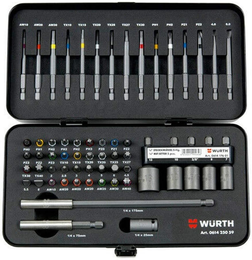 Würth Bit Sortiment 1/4 Zoll 59-teilig BIT-GEM-SORT-59TLG : Amazon.de ...