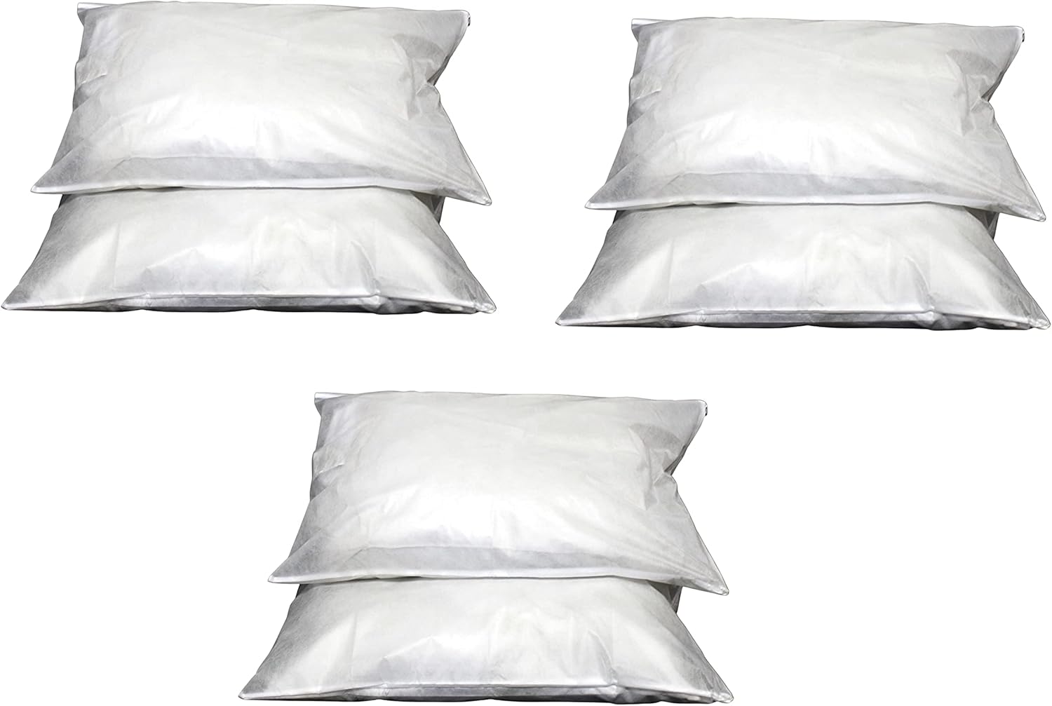 6-Pack Breathable Non-Woven Zippered Fabric Pillow Protector Covers ...