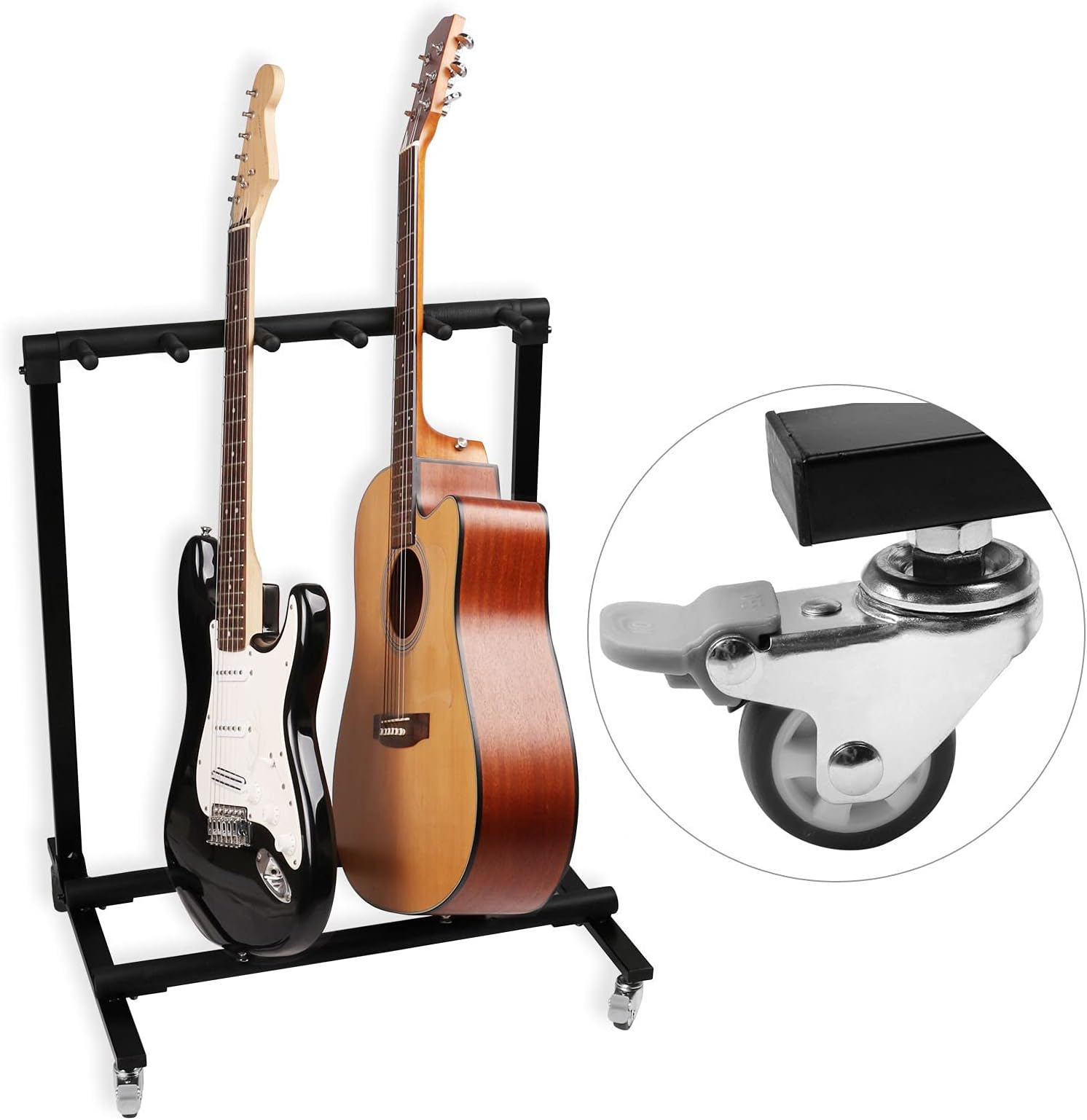 Amazon.com: American Sound Connection 5 Guitar Rolling Cart Stand Pro ...