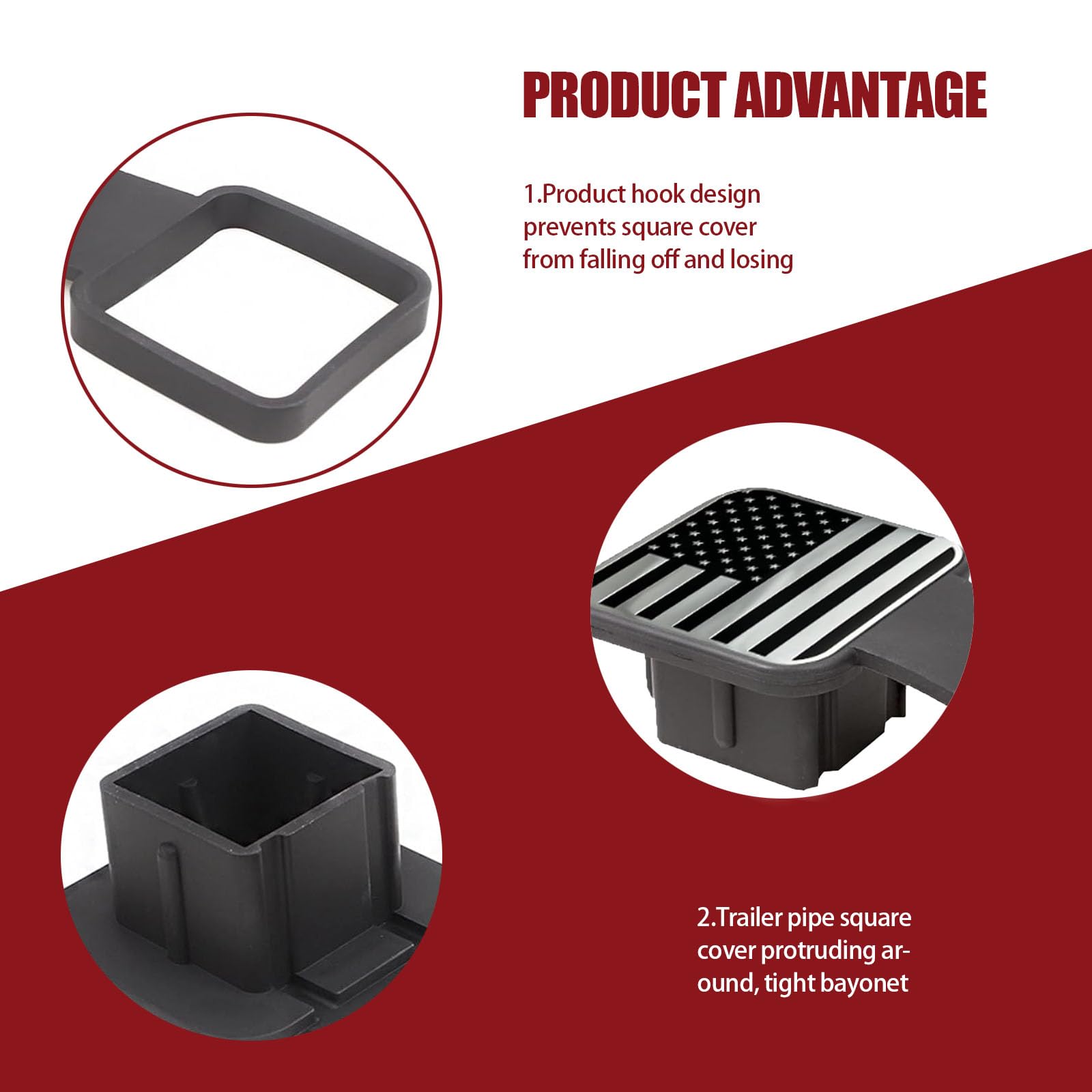 Snapklik.com : Dawfall Pack-1 American Flag Trailer Hitch Cover, 2 ...