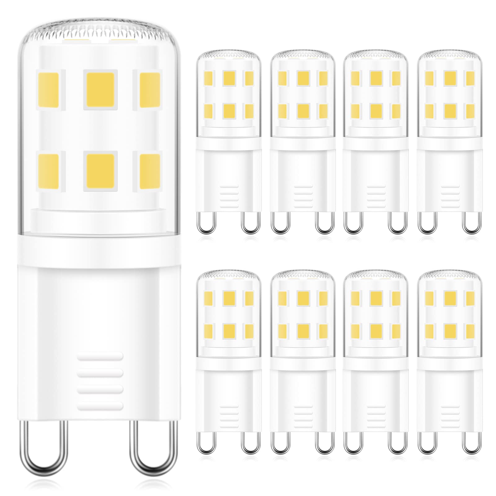 Marxlait 8 Pack G9 LED Bulb, 40 watt Halogen Replacement, Daylight ...