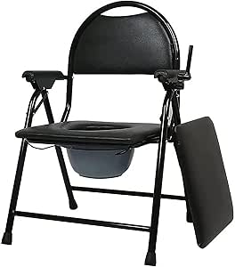 Folding Commode Chair, Bedside Commodes with Bucket Removable Bucket ...